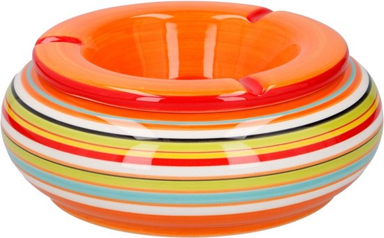 Asbak - gekleurd - rond - 19 cm - keramiek - buiten - terras asbakken ...
