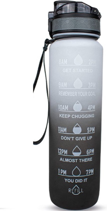 Welley Waterfles met Tijdmarkeringen - Motivatie Waterfles - Drinkfles ...