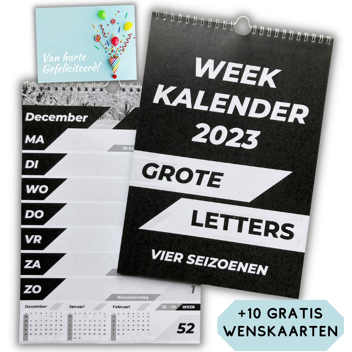 GROTE LETTERS - Weekkalender 2023 - Wandkalender - Ophangbaar - A4 ...