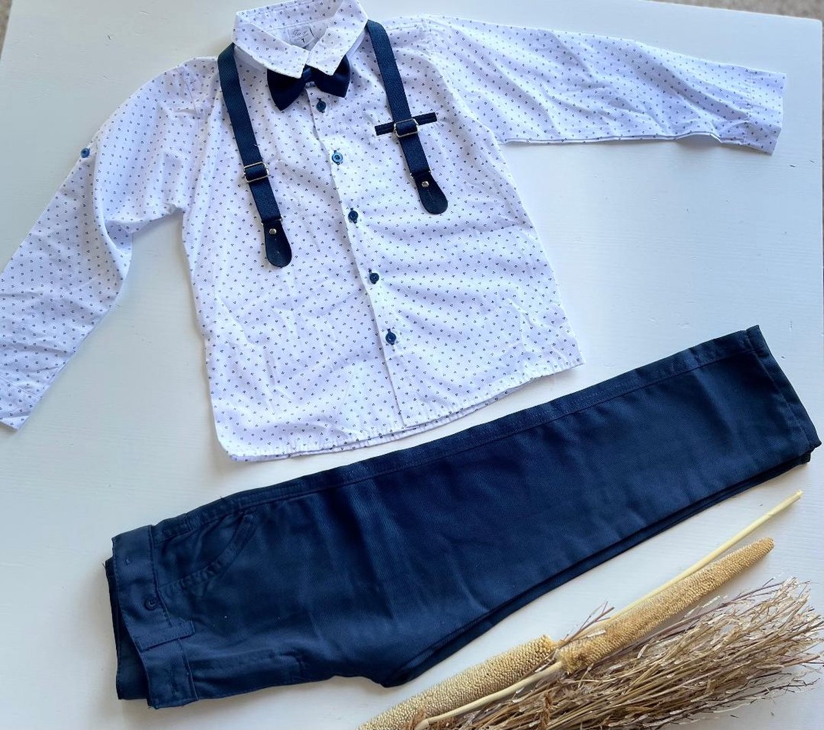 luxe jongens kledij- vierdelige katoenen jongens set-4 delig kinderpak ...