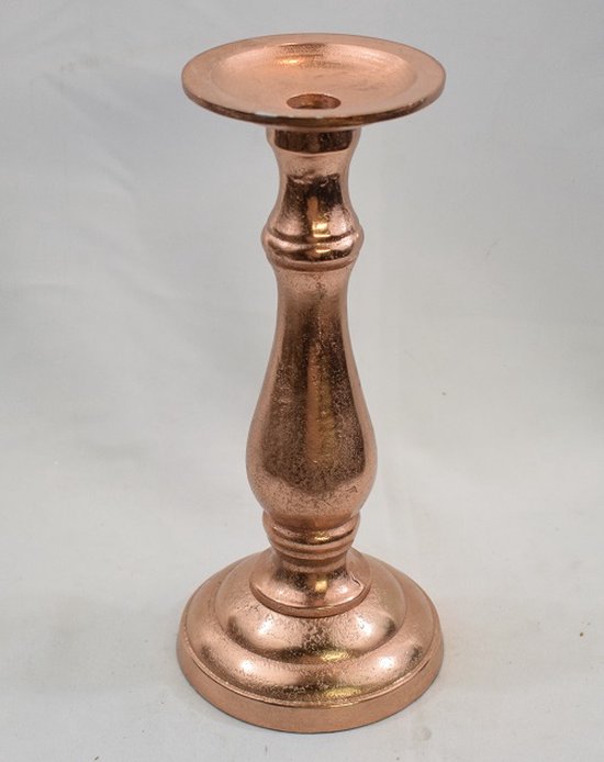 Richmond - kandelaar - koper kleur - metaal, H 30 cm - Ø 13 cm | bol