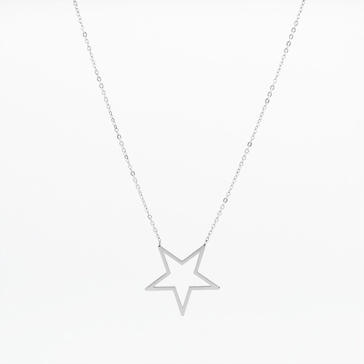 OOZOO Jewellery - Zilveren ketting met grote ster - SN-2021 | bol.com