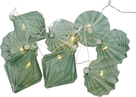sirius | garland | nellie | groen | mondgeblazen glas | 1.5 meter | 8 ...
