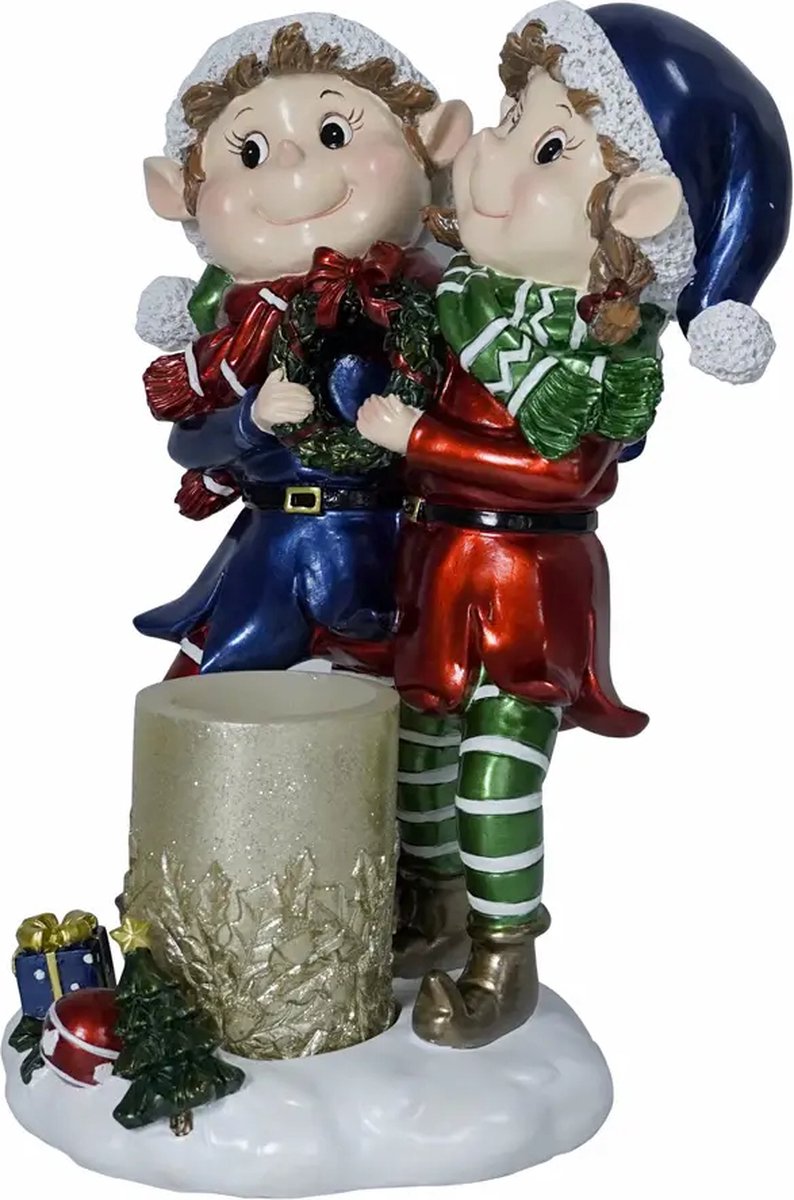 Kristmar Kerst elfjes – Kerstbeeldje met verlichting – Vrolijk ...