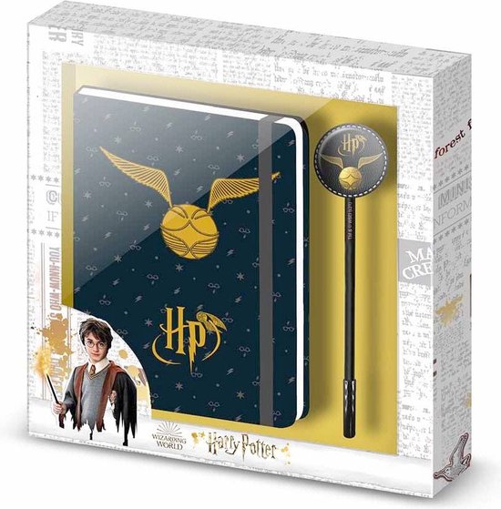 Harry Potter - Notebook with Pen - Gift Set - Golden Wings - 100 pagina ...