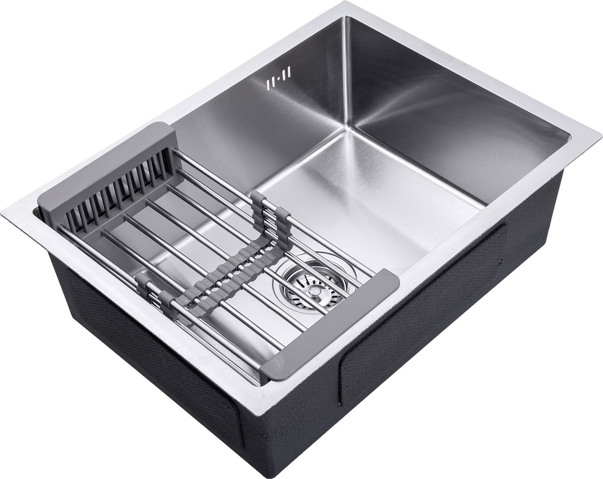 Lendo Online Spoelbak met droogrek 590x440x200mm RVS - Roestvrij staal ...