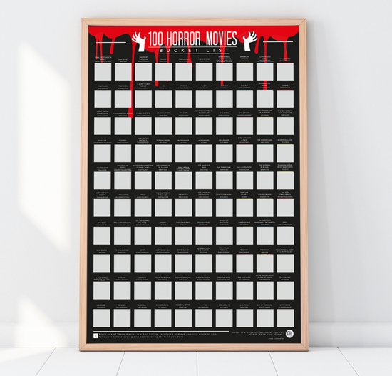 Gift Republic Bucketlist Scratch Poster - 100 Horror Films | bol
