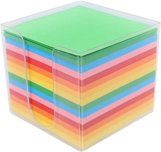 2 Stuks - Memoblok - Multikleur - Inclusief kubus | bol.com