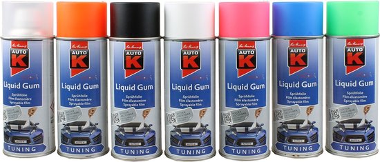 AUTO-K Liquid Gum verwijderbare rubber coating in 400ml spuitbus NEON ...