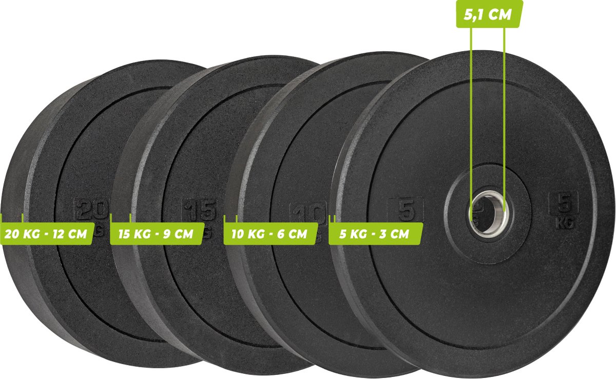 VirtuFit Hi-Temp Bumper Plate - Olympische Halterschijf van Rubber - 50 ...