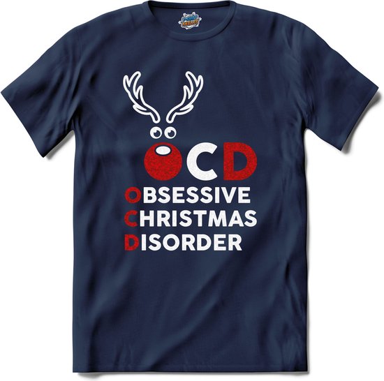 OCD - Obsessive Christmas Disorder - T-Shirt - Meisjes - Navy Blue ...