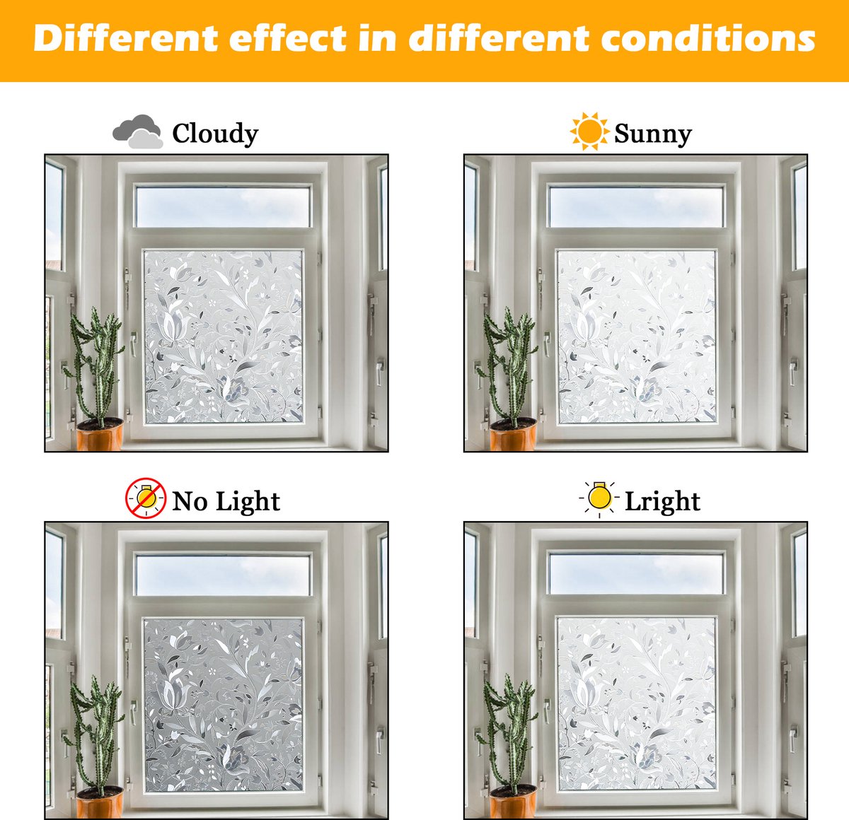 Raamfolie 3D Glasfolie 60x200cm Zelfklevende Zonwerende Folie Raam ...