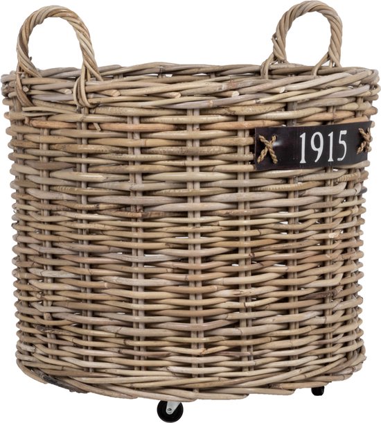 Houtmand Op Wielen - Houtmand Haardhout - 65x65x54cm - Rotan Mand ...