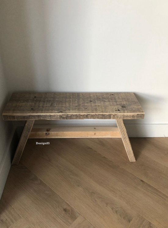 Design85 steigerhouten bankje - oud hout - 50 cm breed | bol