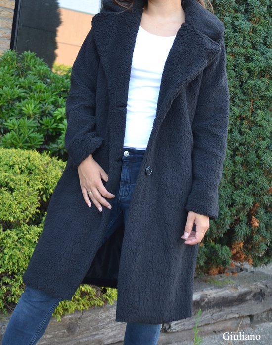 Giuliano teddy jas - zwart - made in Italy | bol.com