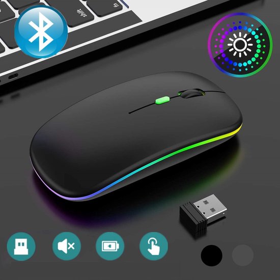SOLBIX® Draadloze Muis 2.4G - Oplaadbaar - Bluetooth Muis Draadloos ...