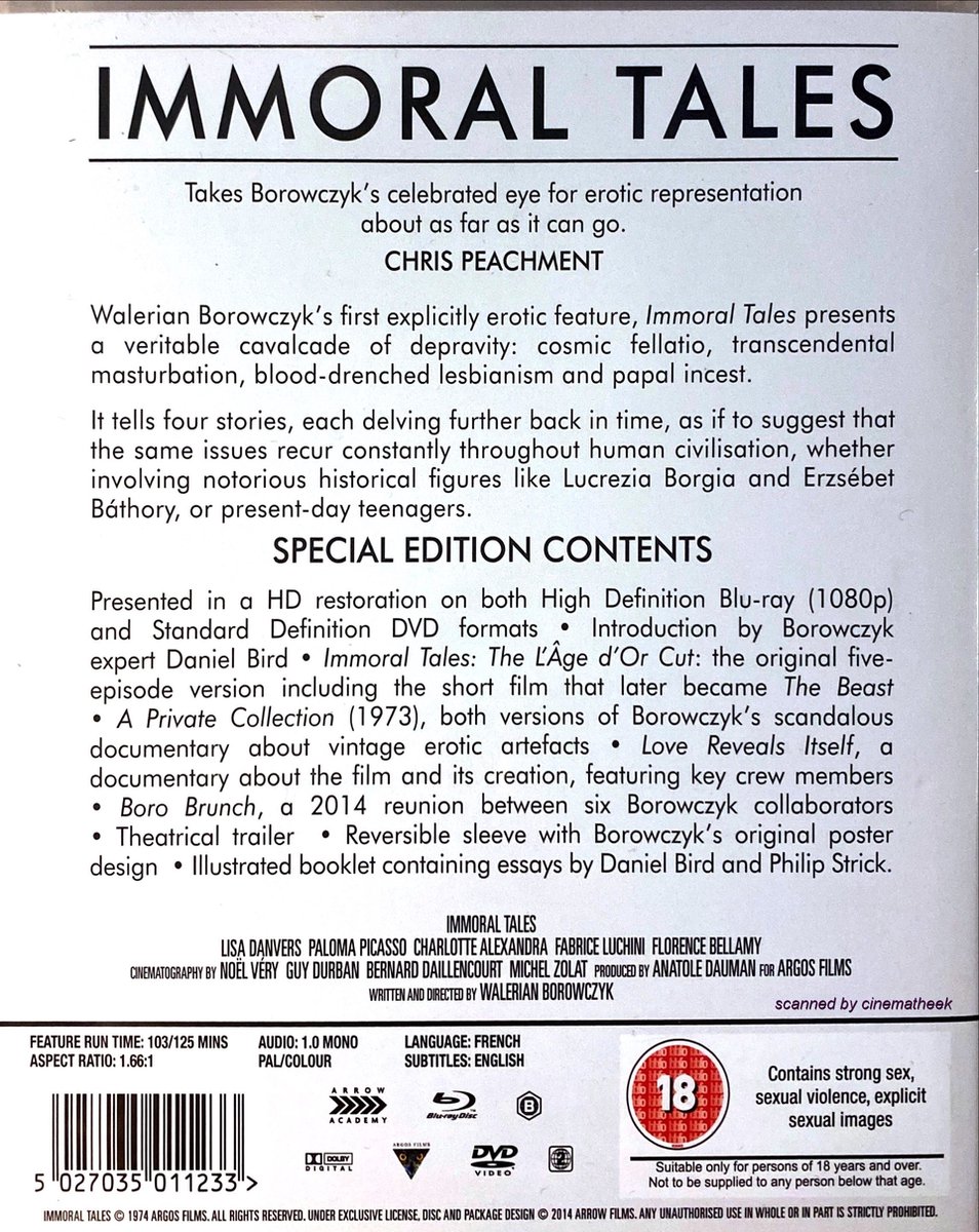 Contes Immoraux (Immoral Tales) 1974 (Blu-ray + DVD) (English subtitled ...