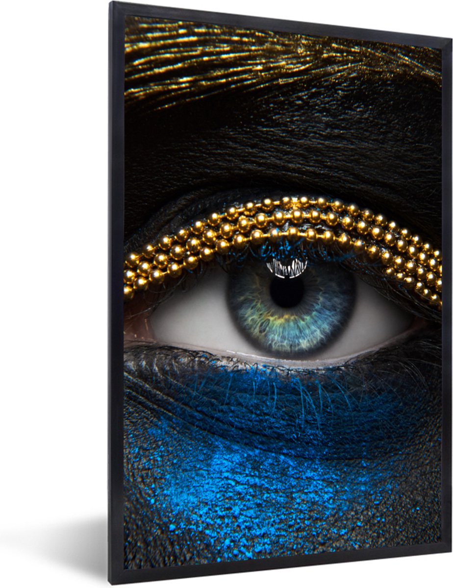 Fotolijst incl. Poster - Vrouw - Ogen - Make up - Luxe - Goud - 40x60 ...