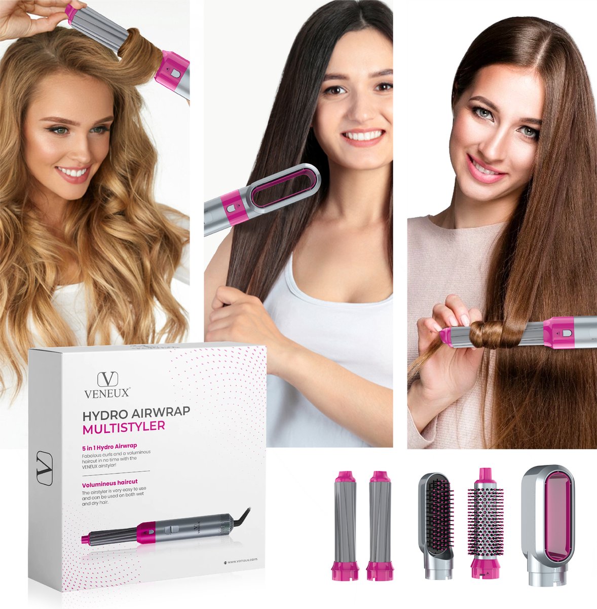 Fer à friser VENEUX® Airwrap - Fers à boucler à friser - Brosse sèche ...
