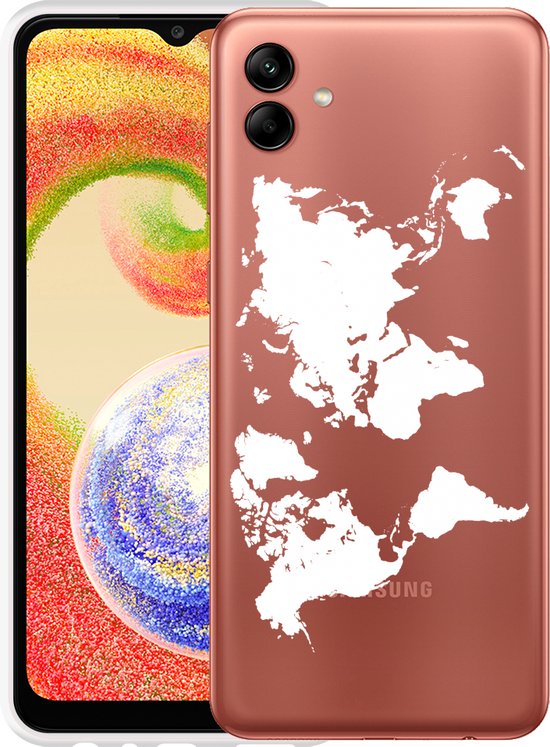 Samsung Galaxy A04 Hoesje World Map | bol.com