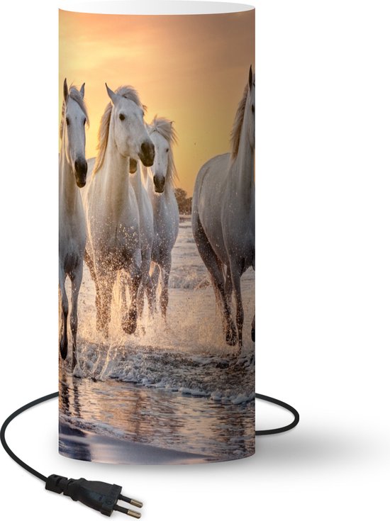 Lamp - Nachtlampje - Tafellamp slaapkamer - Paarden - Zon - Zee ...