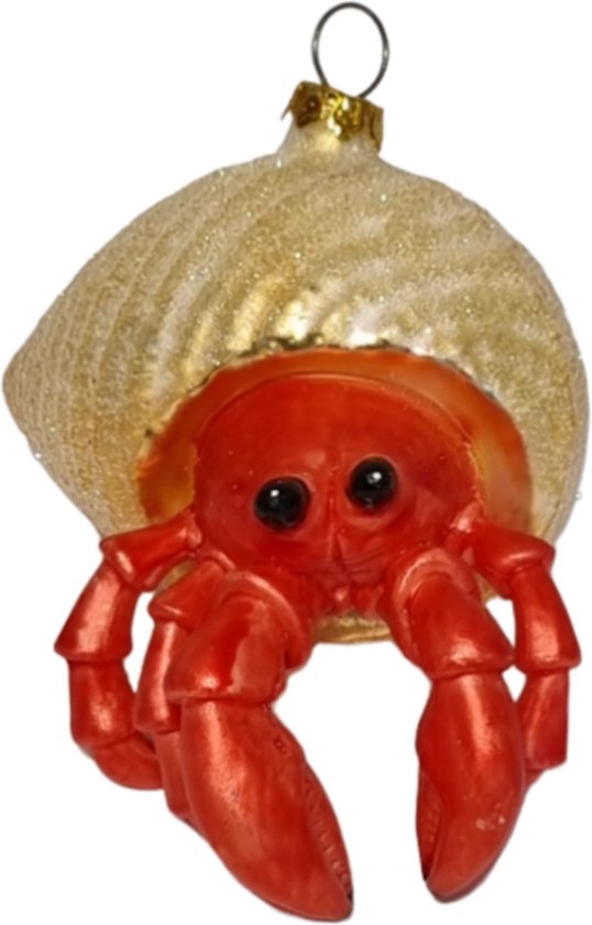 Heremietkreeft (krab in schelp) kerstbal - Jack Mensinga Kerstcollectie | bol
