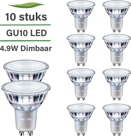 Philips Master GU10 LED lamp - 10-pack - 4.9W - Dimbaar - 2700K warm ...