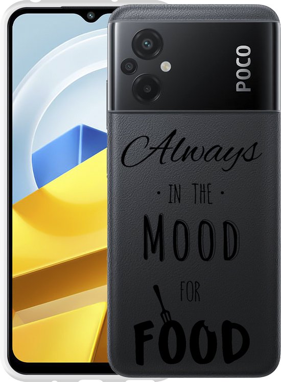 Poco M5 Hoesje Mood for Food Black - Designed by Cazy | bol.com