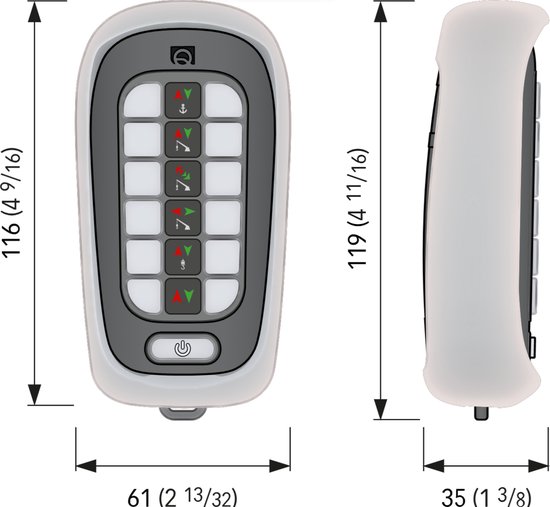 Quick Marine HT8 Handheld bediening voor Boegschroef, Hekschroef en ...