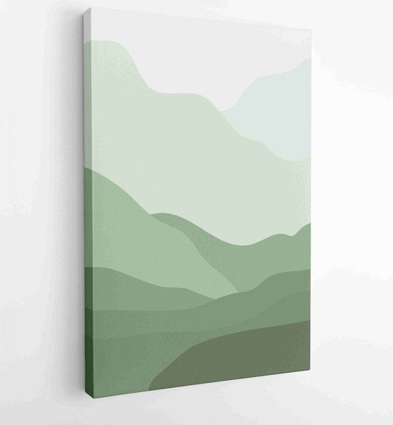 Aardetinten landschappen achtergronden instellen met maan en zon. Abstracte kunst... | bol