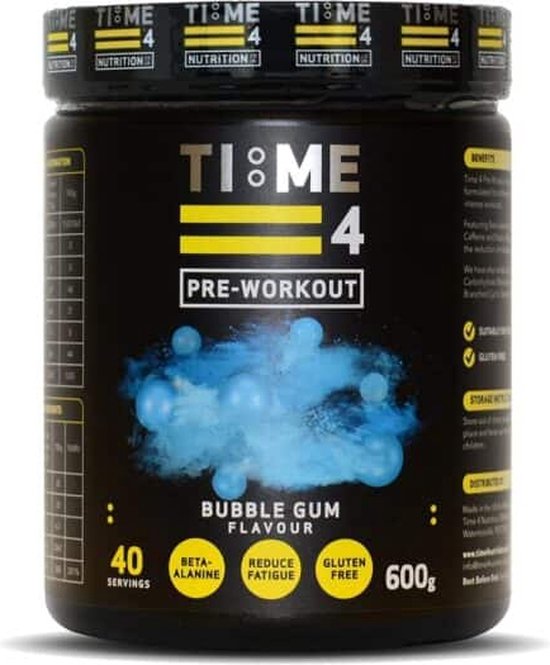 Time 4 Nutrition - Pre Workout - Bubblegum - 600g - 40 servings | bol.com