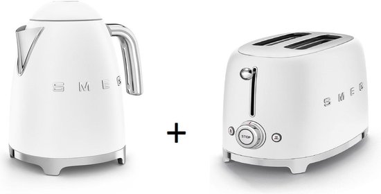 SMEG Waterkoker + Broodrooster Mat Wit | bol