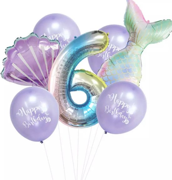 Ballonnen Pakket- 6 jaar- Zeemeermin- Mermaid- Themafeest ...