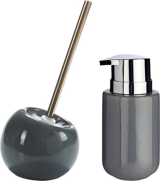 Berilo Toilet spullen set - Toiletborstel met zeeppompje - keramiek ...