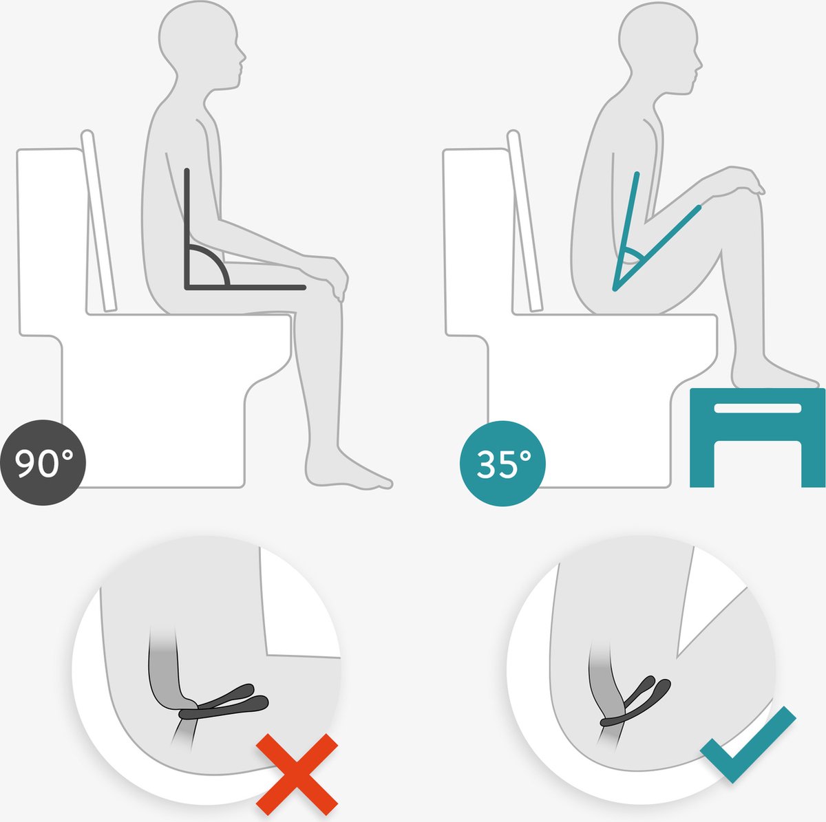 Navaris bamboe toiletkrukje voor volwassenen - WC krukje voor de juiste ...