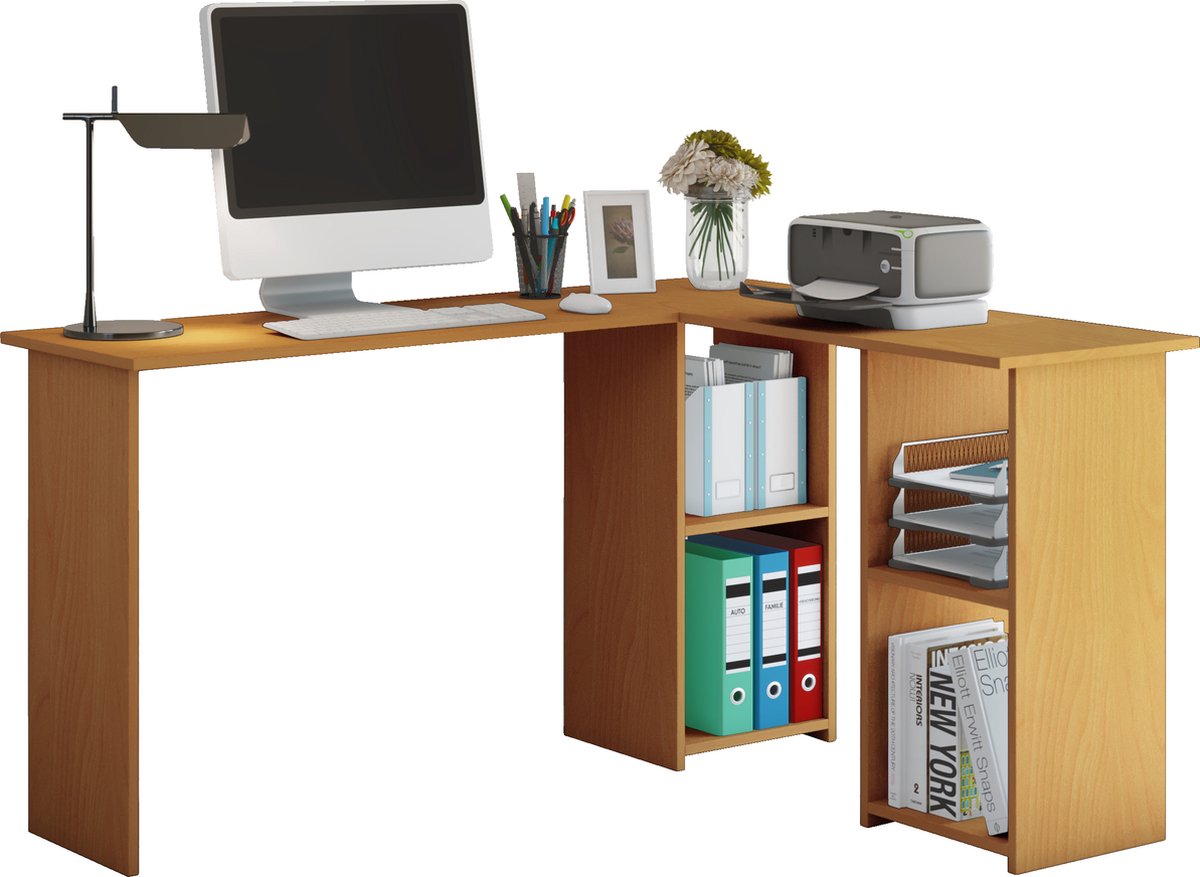 VCM Houten Hoekbureau Hoekbureau Computer Desk PC Tray Lusias Houten ...