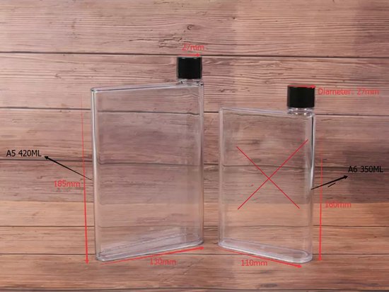 Drinkfles - Platte Waterfles - Transparant Drinkfles - Waterfles ...
