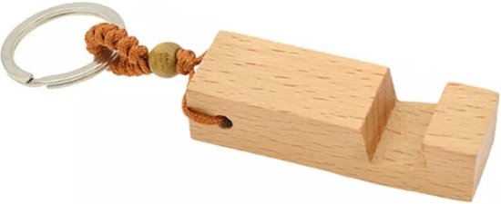 Telefoonhouder sleutelhanger - Hout - Universele telefoonhouder ...