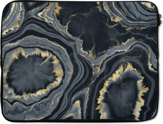 Laptophoes 15.6 inch - Geode - Goud - Marmer - Stenen - Laptop sleeve ...