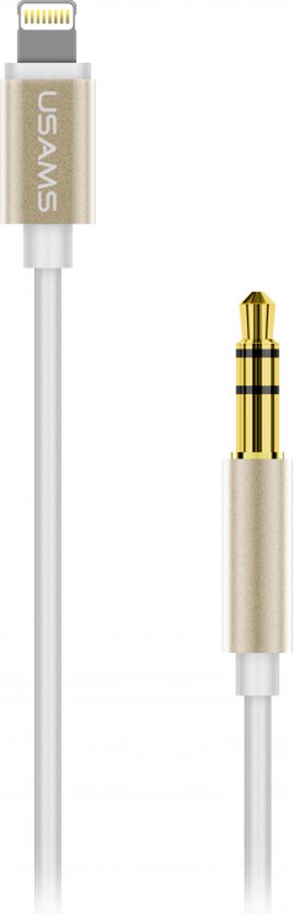 USAMS AUX Cable 1m AUX (3.5mm Male) naar Apple Lightning - Wit | bol