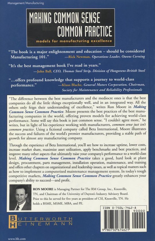 Making Common Sense Common Practice | 9780750674621 | Ron Moore | Boeken | bol