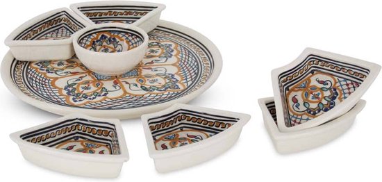 Marokkaanse Tapas Set Rond 8-delig Multi Ø 30 x 5cm | bol.com