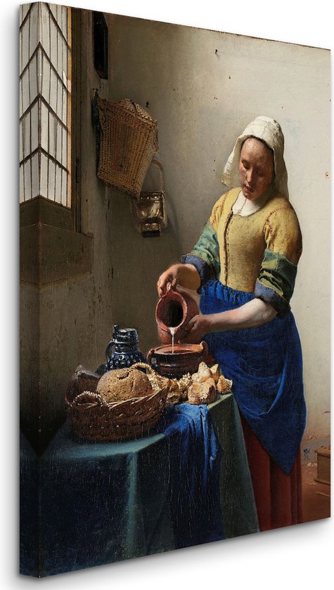 Johannes Vermeer - Het Melkmeisje (1660) Canvas Print | bol