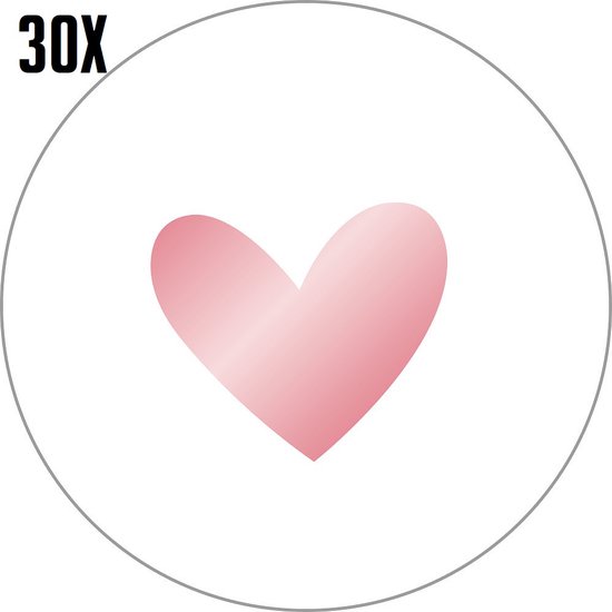 30 x Sluitsticker Hart Rose Goud – 35mm – Wit – Rose - Hart - Envelop ...