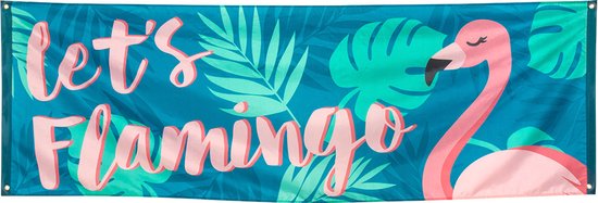 Boland - Polyester banner 'Let's flamingo' - Flamingo - Tropisch ...