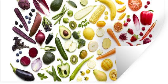 Muursticker - Regenboog - Groente - Fruit - Keuken - Wanddecoratie ...