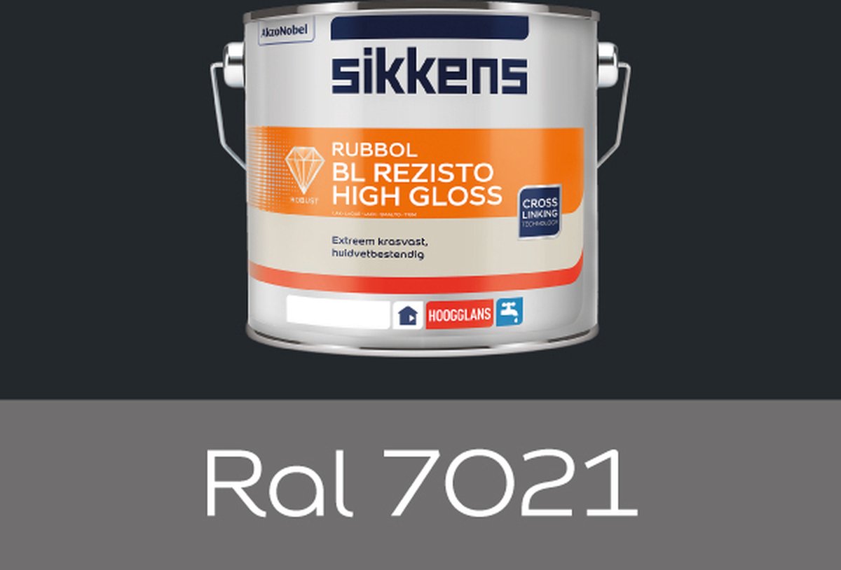 Sikkens Rubbol Bl Rezisto High Gloss Ral 7021 Zwartgrijs | bol