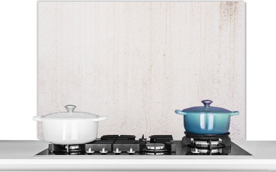 Spatscherm keuken 100x65 cm - Kookplaat achterwand Beton - Muur - Wit ...