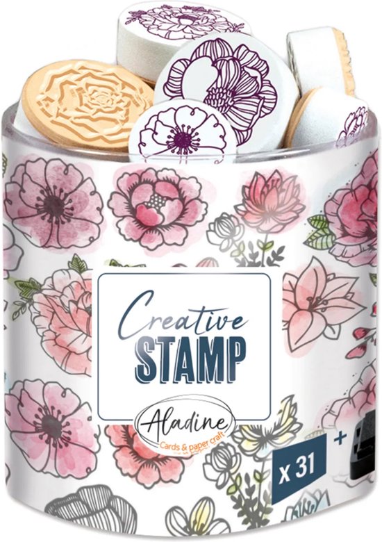 Aladine Aladine Stampo Stempel Set Bloemen 34 stuks | bol