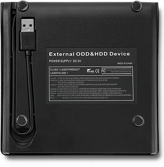 Qoltec Externe CD/DVD Speler en Brander - Optische drive extern - USB 3 ...